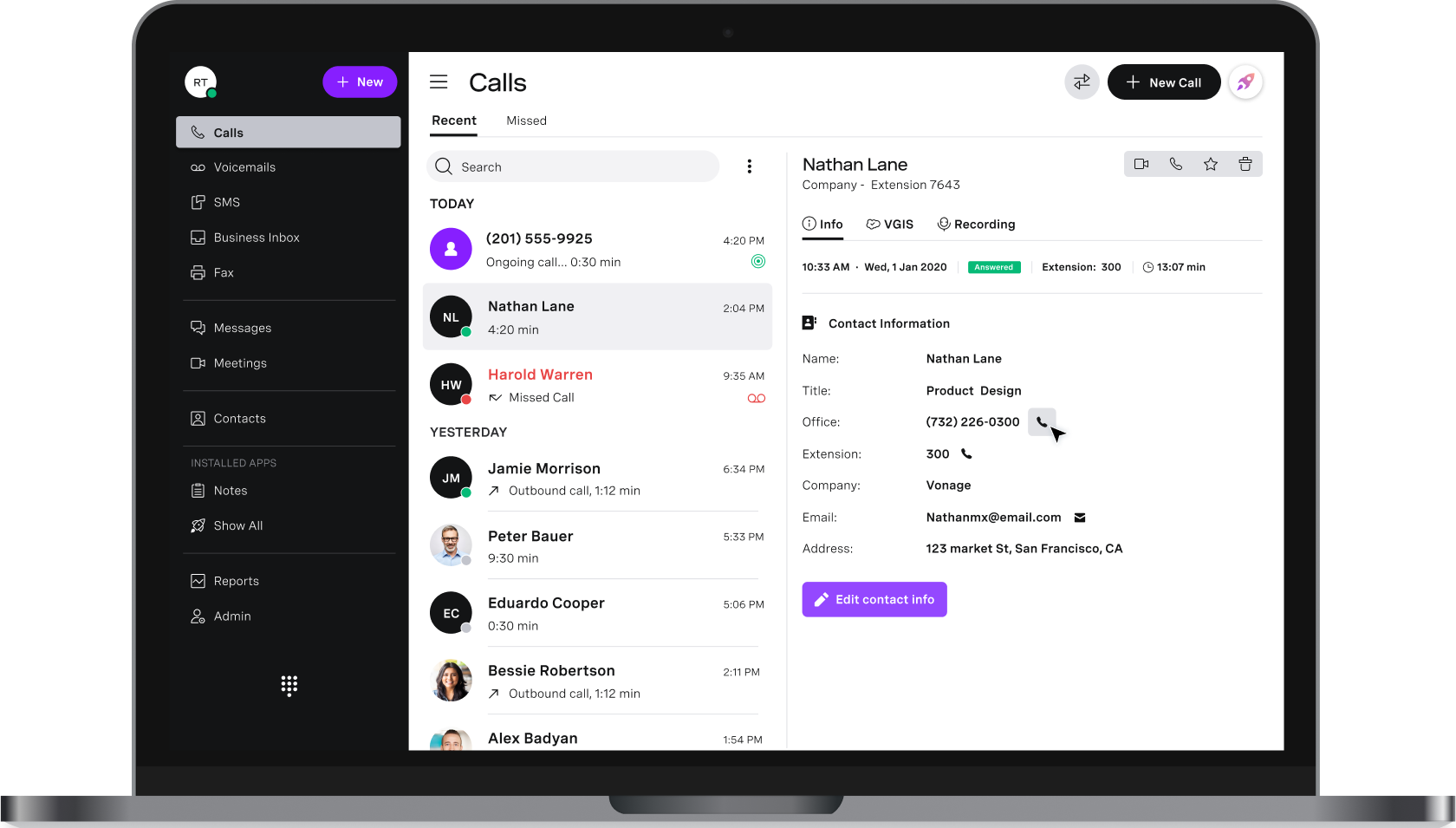 Logs de llamadas | Vonage